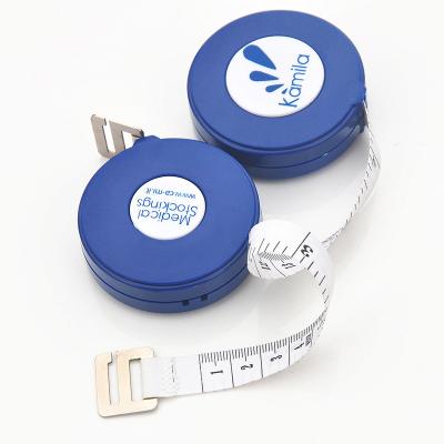 China Blue Casing tailoring measuring tape Double Scale 150cm 60 Inch With Metal Pull Tab for sale