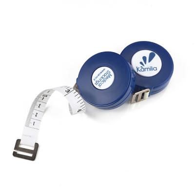 China Blue Casing tailoring measuring tape Double Scale 150cm 60 Inch With Metal Pull Tab for sale