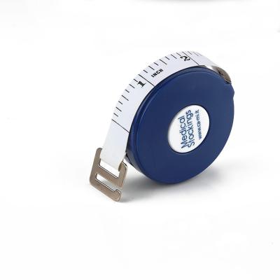 China Blue Casing tailoring measuring tape Double Scale 150cm 60 Inch With Metal Pull Tab for sale