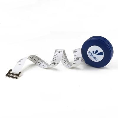 China Blue Casing tailoring measuring tape Double Scale 150cm 60 Inch With Metal Pull Tab for sale
