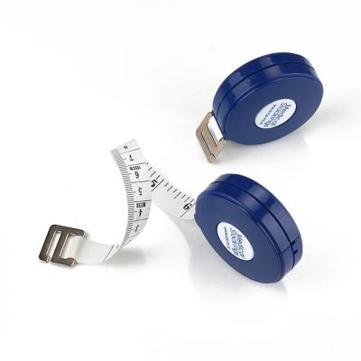 China Blue Casing tailoring measuring tape Double Scale 150cm 60 Inch With Metal Pull Tab for sale
