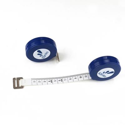China Blue Casing tailoring measuring tape Double Scale 150cm 60 Inch With Metal Pull Tab for sale
