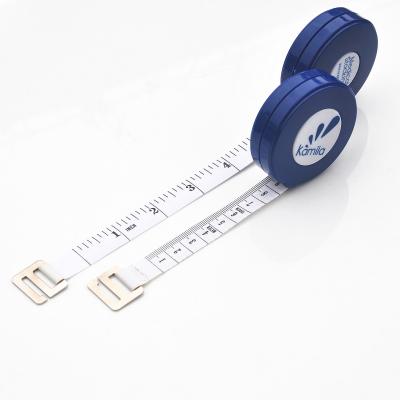 China Blue Casing tailoring measuring tape Double Scale 150cm 60 Inch With Metal Pull Tab for sale