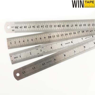 China Heavy Duty 12 Inch Stainless Steel Ruler Non Bendable Silver Color for sale
