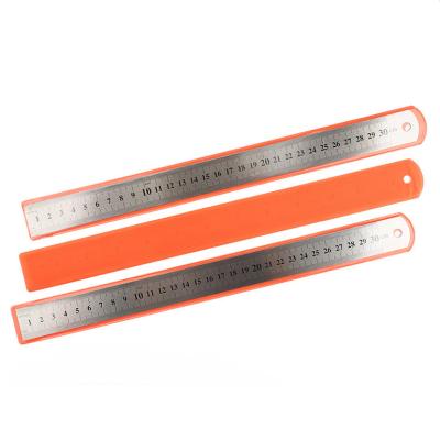 China Heavy Duty 12 Inch Stainless Steel Ruler Non Bendable Silver Color for sale