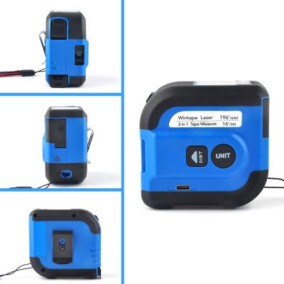 China High Precision Laser Measure Tape 196ft Rechargeable Laser Measurement Tool Electronic Steel Tape Measure for sale