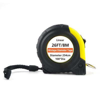 Cina Wintape Extra Long 8m 26ft Diametro Scale Pi Regolare Nylon Rivestito Acciaio Inch Marche Diametro Nastro di misura in vendita