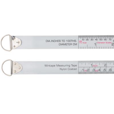 Cina Wintape Extra Long 8m 26ft Diametro Scale Pi Regolare Nylon Rivestito Acciaio Inch Marche Diametro Nastro di misura in vendita