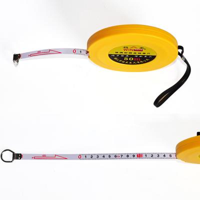China Wintape 50m 165ft Surveyor Metal Measuring Tape With Ergonomically Rewinding Handle For Construction for sale