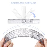 China Wintape Multifunction Goniometer Plastic Goniometer Clear Quick Angle Protractor for students Works for sale