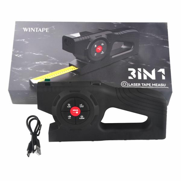 Wintape 3 en 1 multifonctionnel mesureur de bande laser portable portable et facile à manipuler mesureur de bande LCD numérique