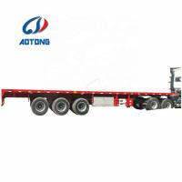 China Customer Request Aotong 40-45ft 3 Axle Flatbed Container Trailers with 12 Container Locks for sale