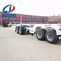 China Customer Request Aotong 40-45ft 3 Axle Flatbed Container Trailers with 12 Container Locks for sale