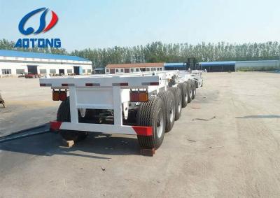 중국 고객 요청 Aotong 40-45ft 3 축 평면 컨테이너 트레일러 12 컨테이너 잠금 판매용