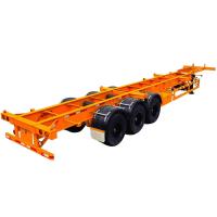 China Extendable 3 Axles Skeleton Container Chassis Semi Trailer for 40ft Container Terminal for sale