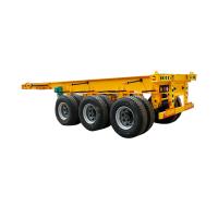 China Extendable 3 Axles Skeleton Container Chassis Semi Trailer for 40ft Container Terminal for sale