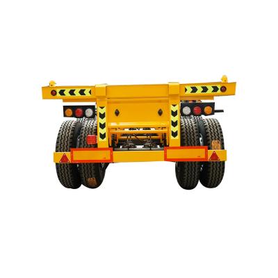 中国 45ft 40ft 2または3軸ターミナルコンテナトレーラーチェーシーポートイエローと耐久性 販売のため