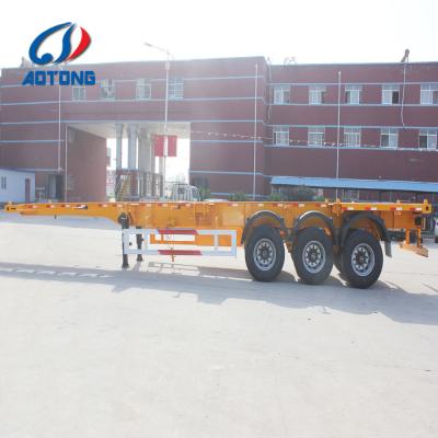 China 20 Feet 40 Feet Skeleton Semi Trailer for Terminal Trailer Container 30t Rim 9.00-22.5 for sale