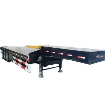 중국 3 축 60tons 낮은 평면 침대 / 낮은 소년 반 트럭 트레일러 중량 부화기 수송기 판매용