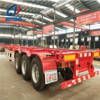 China 40FT Flatbed Truck trailers Skeleton Cargo 20ft Container Trailer with Semi-Trailer for sale