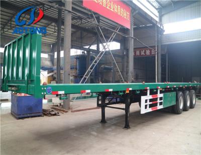 中国 高床コンテナ トラッキング 3軸 40フィート フラットベッド半トレーラー フロントボードの寸法 販売のため