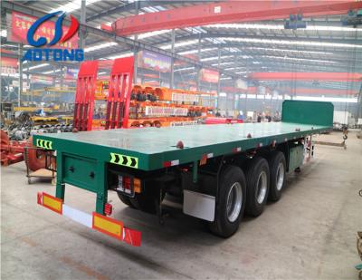中国 高床コンテナ トラッキング 3軸 40フィート フラットベッド半トレーラー フロントボードの寸法 販売のため