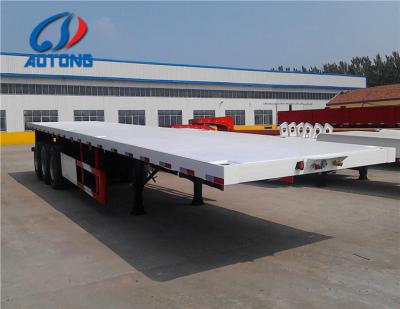 中国 高床コンテナ トラッキング 3軸 40フィート フラットベッド半トレーラー フロントボードの寸法 販売のため