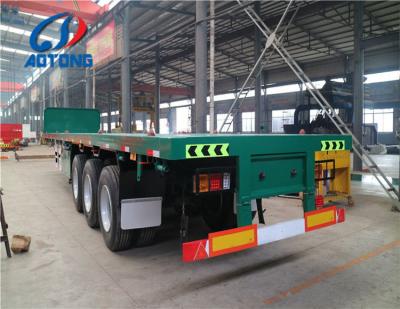 中国 高床コンテナ トラッキング 3軸 40フィート フラットベッド半トレーラー フロントボードの寸法 販売のため