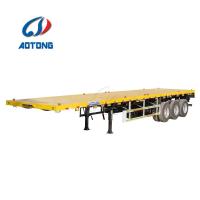 China Fully Welded Chassis 3 Axles 45ft 40tons Flatbed Trailers for Flexible Cargo Delivery for sale