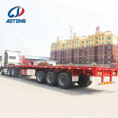 China Painting Finish 40ft Container Flatbed Trailer with 2.5mm Chequer Plate Floor and Design for sale
