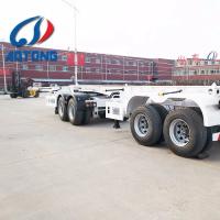 China 40 tons Max Payload Double Axle Skeleton Container Trailer for 20ft Shipping Container for sale