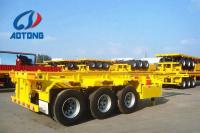 China 40 tons Max Payload Double Axle Skeleton Container Trailer for 20ft Shipping Container for sale