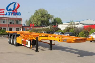 China Custom Colors 20-60 Tons 2 3 4 Axles Skeleton Semi Truck Trailer 20ft 40ft Container Chassis Semi Trailer for sale