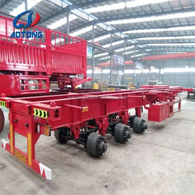 중국 30T-50T 로딩 용량 FUWA 40ft 컨테이너용 듀얼 액스 2 액스 3 액스 반 트레일러 판매용