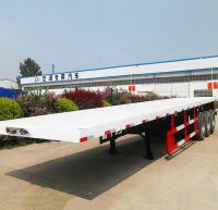 China 20ft/40ft Container Platform Flatbed Semi Trailer with Container Lock and Skeleton Form for sale