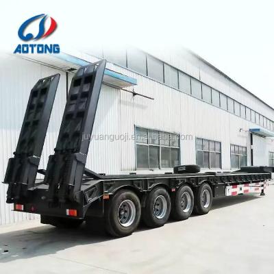 China 3 Axle Drop Deck 50-70 Ton Low Bed Semi Trailer for Multi Axles Lowboy Flatbed Trailers for sale
