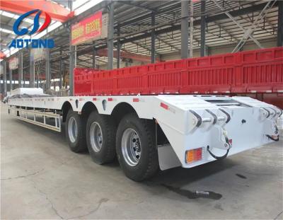 China 3 Axle Drop Deck 50-70 Ton Low Bed Semi Trailer for Multi Axles Lowboy Flatbed Trailers for sale
