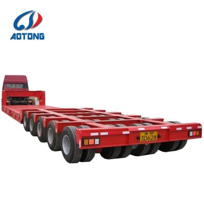 중국 60톤 70톤 80톤 트럭 트레일러용 낮은 침대 반 분리 가능한 낮은 침대 거시 목 트레일러 판매용