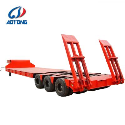 China 120T Loading Capacity Truck Trailer with Lower Flatbed Loading Deck and Transportation for sale