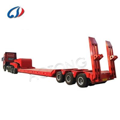 China 120T Loading Capacity Truck Trailer with Lower Flatbed Loading Deck and Transportation for sale