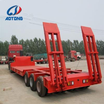 China 120T Loading Capacity Truck Trailer with Lower Flatbed Loading Deck and Transportation for sale