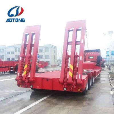 China 120T Loading Capacity Truck Trailer with Lower Flatbed Loading Deck and Transportation for sale