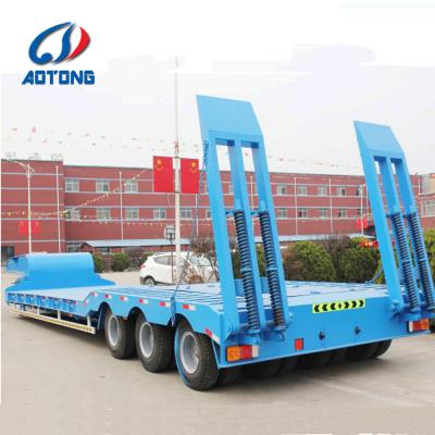 China 120T Loading Capacity Truck Trailer with Lower Flatbed Loading Deck and Transportation for sale