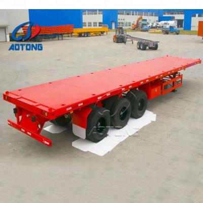 China 13 Tons Axles Flatbed Semi Trailers for 20ft 40ft Shipping Container Truck Trailer for sale