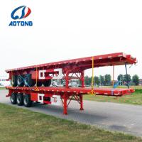 China Container Trailer 2 Axle 3 Axle 20FT 40 Ft Trailer Chassis Flat Bed Flatbed Trailer for sale