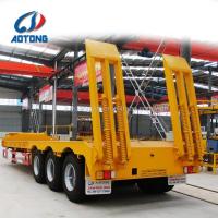 China Tri Axles Gooseneck Extendable Width and Length Low Bed Semi-Trailer for Heavy Loads for sale