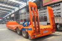 China Tri Axles Gooseneck Extendable Width and Length Low Bed Semi-Trailer for Heavy Loads for sale