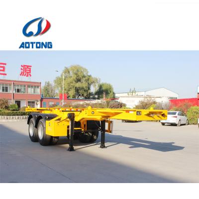 China Semi-Anhänger-Skelettcontainer 20ft/40ft Gänsenhals-Anhänger für den Transport zu verkaufen