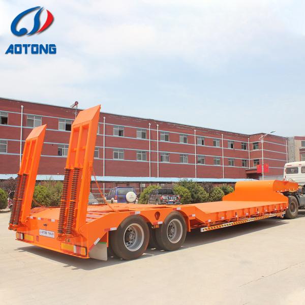 Quality 20t Fuwa Bpw Steel Axle Lowbed Trailer for Excavator Loader Heavy Equipment for sale