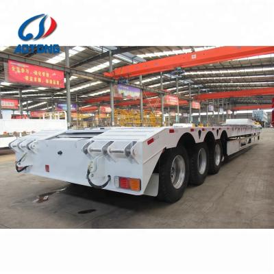 중국 기계식 서스펜션 18m 40ft 3 Axle Caterpillar Excavator에 대한 낮은 침대 반 트레일러 판매용